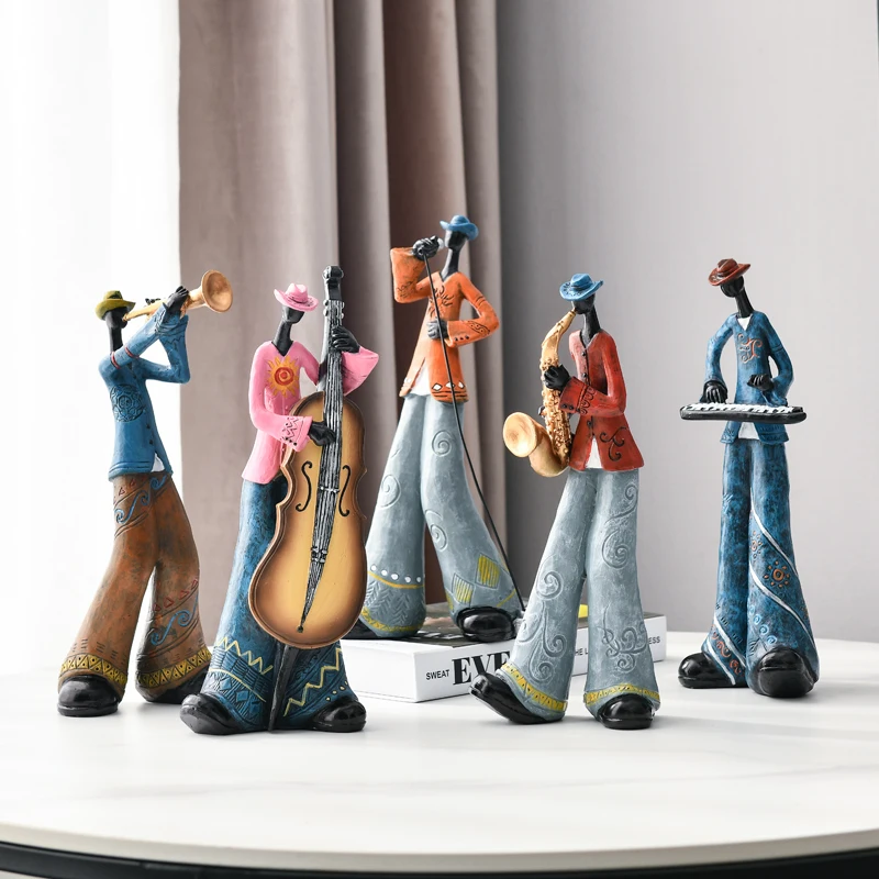 Figura-de-banda-de-Rock-creativa-instrumento-Musical-Retro-de-resina ...