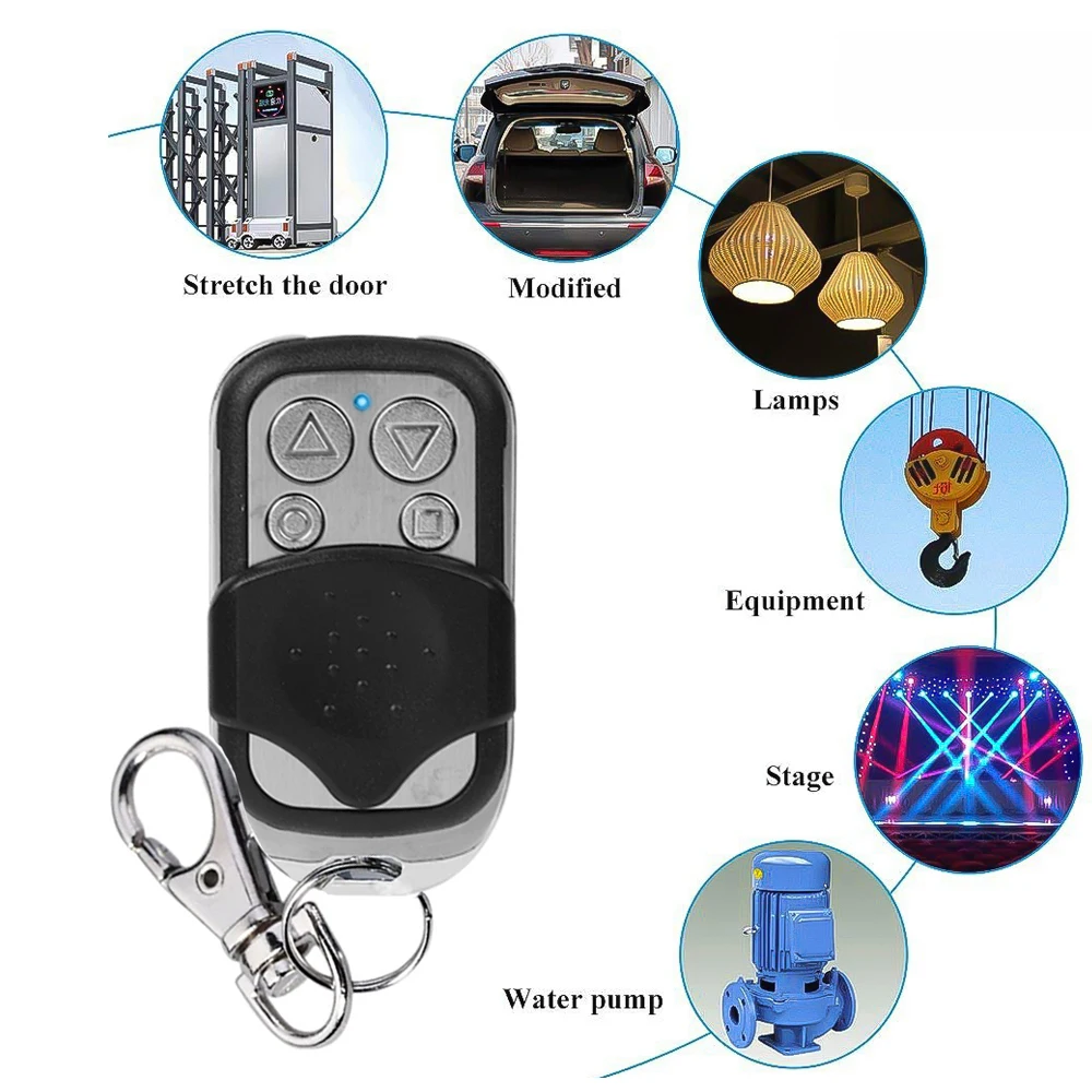 4 Channel 433mhz Cloning Gate Garage Remote Control Universal Wireless ...