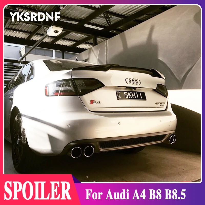 For Audi M4 Style A4 B8 B8.5 Carbon Fiber Rear Spoiler Trunk Wing 2009 ...