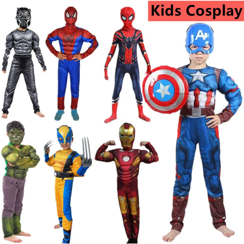 Kids-Deluxe-Superhero-Costume-Marvel-Avengers-Captain-America-Cosplay ...