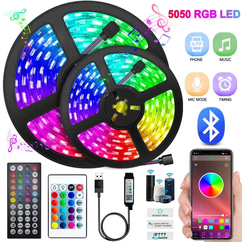 Bluetooth-RGB-LED-Light-Strip-USB-fita-de-diodo-fita-flex-vel-WiFi ...