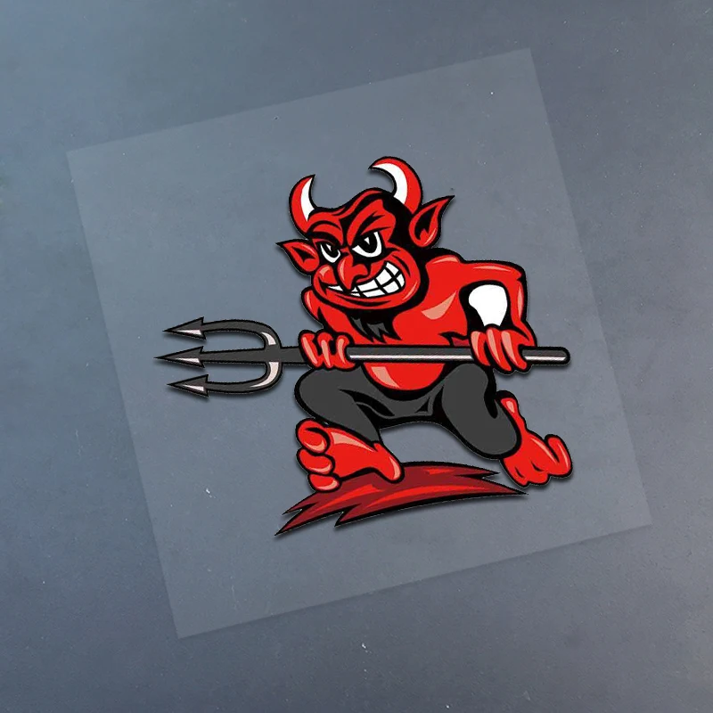 Red Devil Demon Cartoon Car Sticker Motorcycle Waterproof Vinyl Decals ...