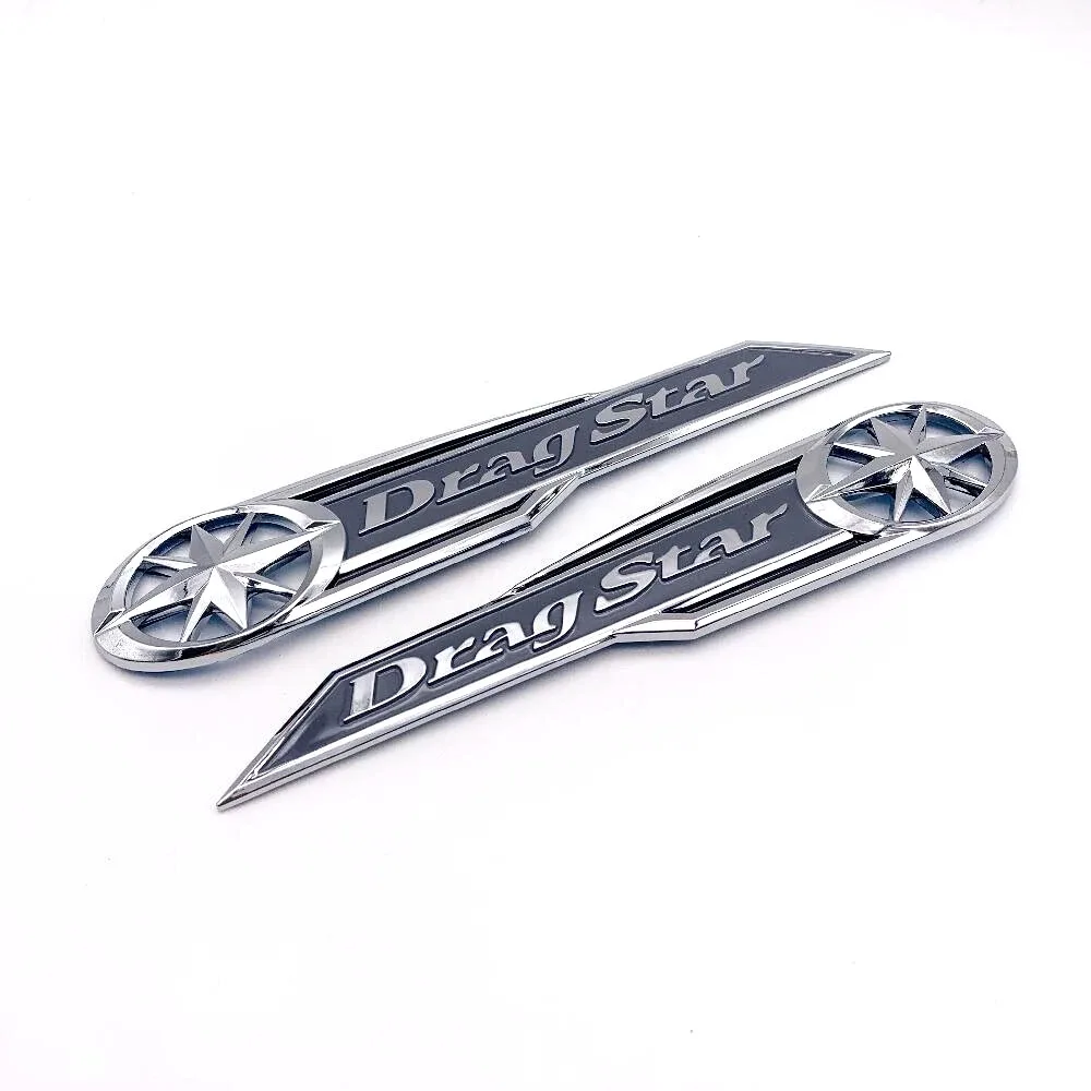 3D Chrome Fuel Tank Emblem Badge Sticker Decal ABS Drag Star Logo For ...
