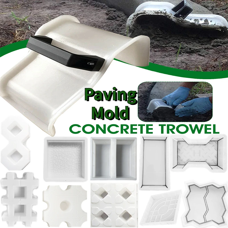 Reusable-Concrete-Trowel-with-Handle-Path-Maker-Paver-Mould-Stone-Brick ...