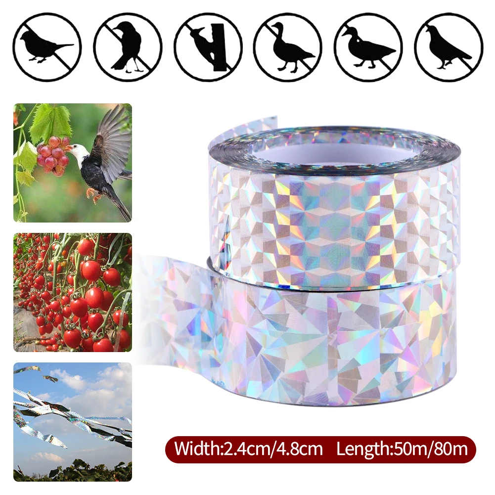 50-80M-Anti-Bird-Tape-Flashing-Reflective-Bird-Repellent-Scare-Tape ...