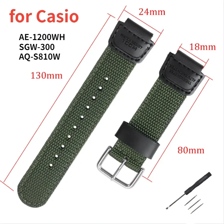 18mm-Nylon-Watch-Band-for-Casio-AE-1200-1300-AE-1000W-F91W-F84-AEQ-110W ...
