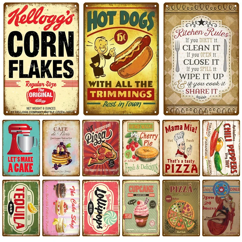 Retro-DINER-Tin-Sign-Poster-Vintage-Wall-Posters-Metal-Sign-Decorative ...