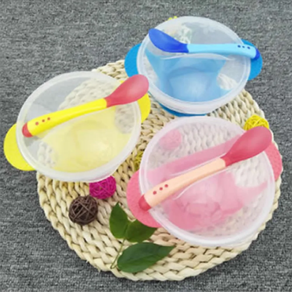 Baby-sucker-bowl-cutlery-set-baby-soft-spoon-complementary-food-bowl ...