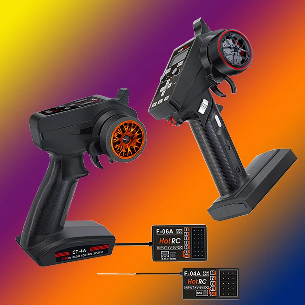 Hotrc Radio Control System Transmitter CT-4A CT-6A 4V-9V 4CH 6CH 2.4GHZ With Receiver For RC Car ...