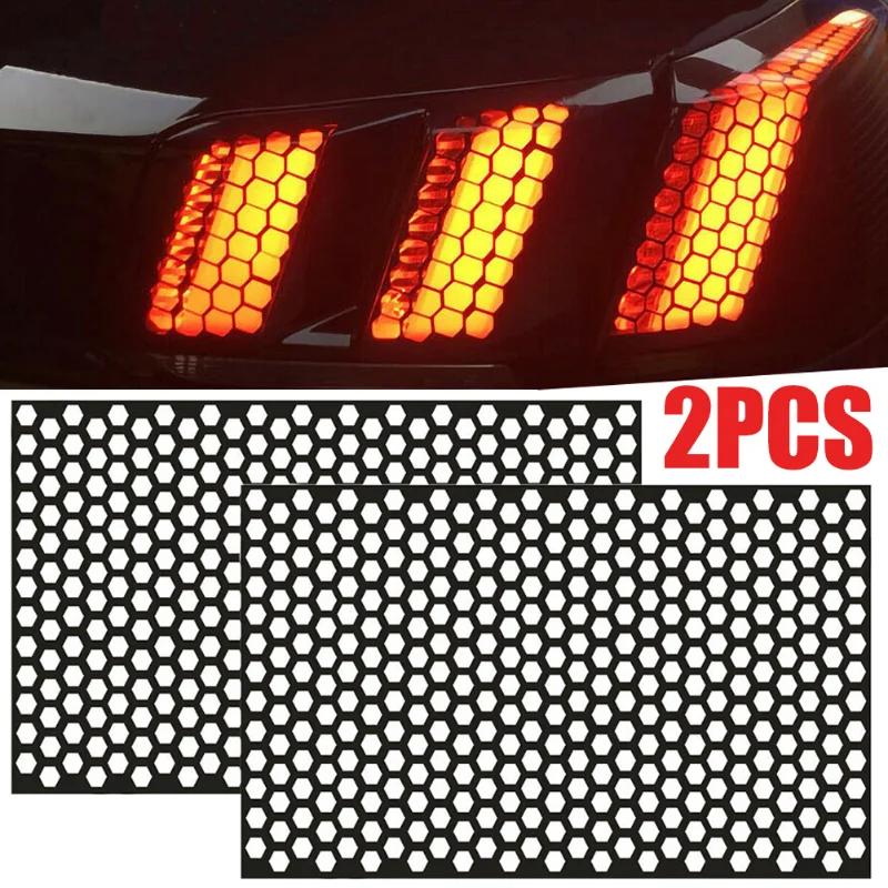Fashion-Car-Rear-Tail-Light-Honeycomb-Stickers-Hollow-Decoration-Car ...
