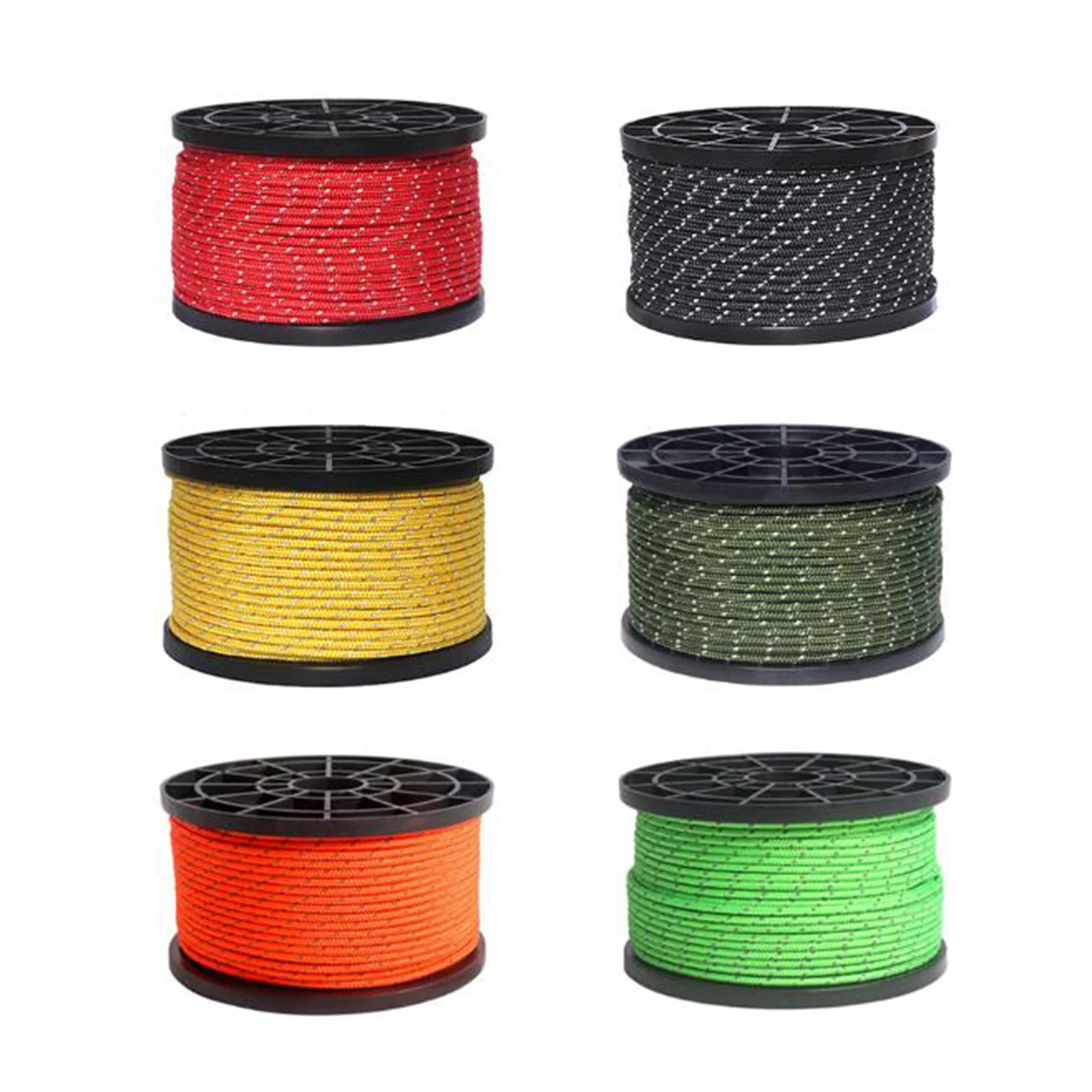 50M Nylon Reflective Guy Line Camping Tent Tarp Rope Cord Sun Shade 3mm ...