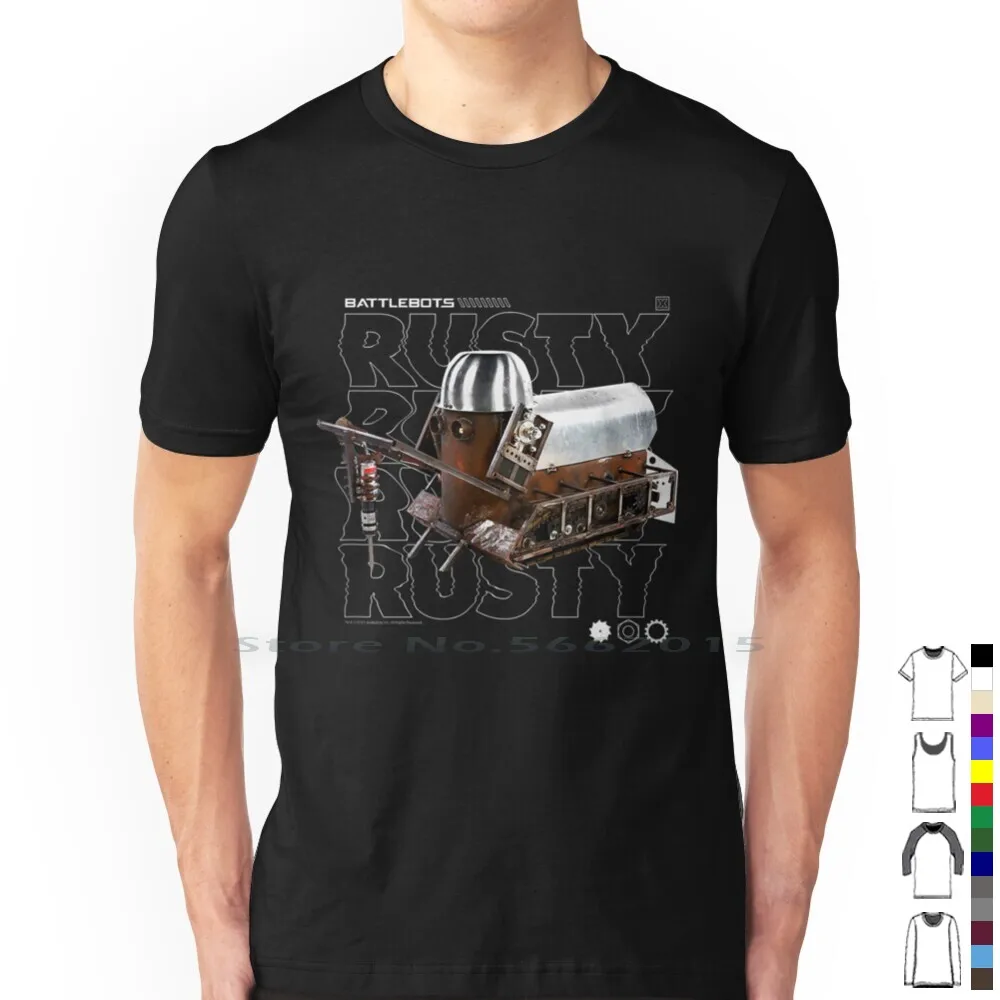 Battlebots-Rusty-Robot-Text-Stack-T-Shirt-100-Cotton-Robots-Battle-Bots ...