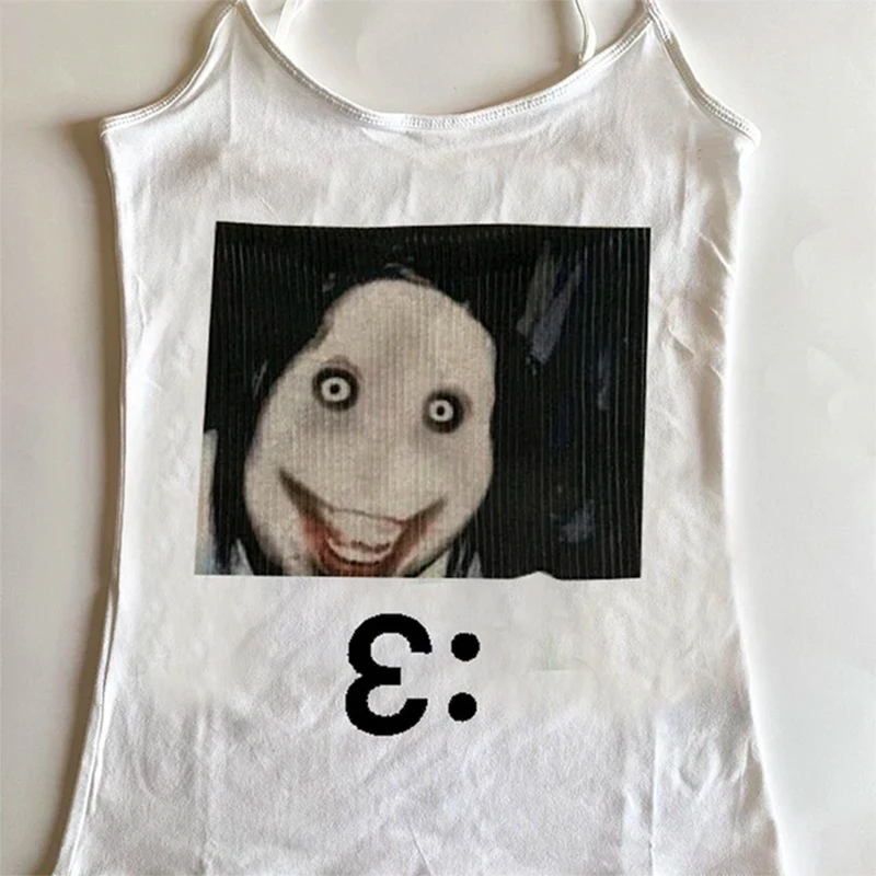 Punk Y2k Clothes Gothic Aesthetic Sleeveless Camisole Abstract Pattern ...