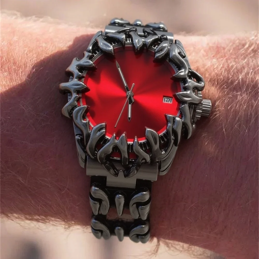 High Quality Red Devil Demon Claw Quartz Watch Men 2025 Antique ...