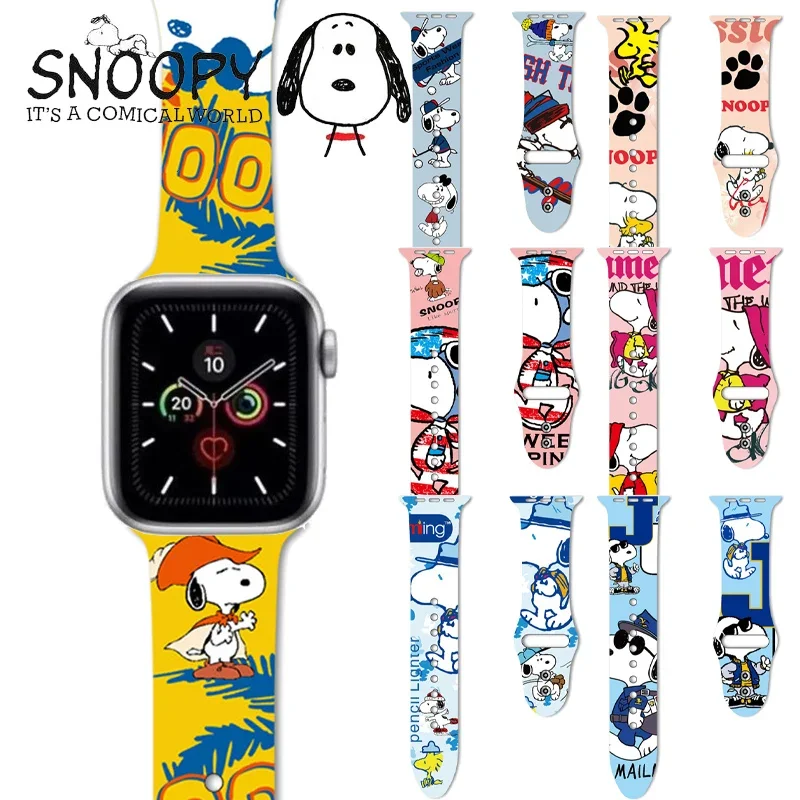 Snoopy-Silicone-Strap-for-Apple-Watch-Band-38-40-42-44-Mm-Bracelet ...