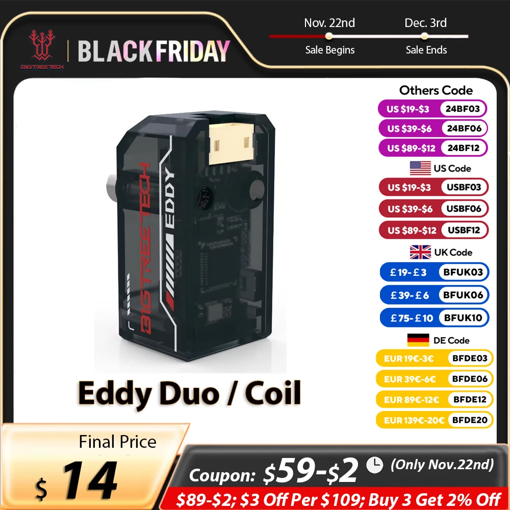 BIGTREETECH-BTT-Eddy-Duo-Eddy-Coil-20-Sec-High-Speed-Auto-Leveling-Tool ...