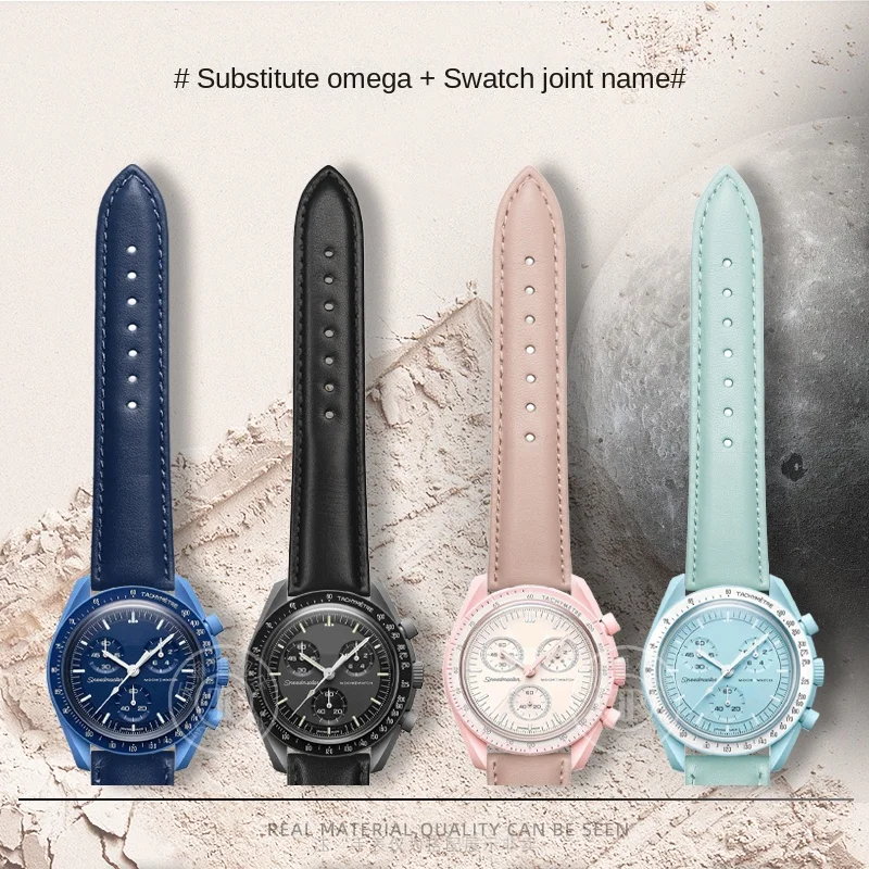 20mm Quick Release cowhide Watchband for Omega X Swatch Joint ...
