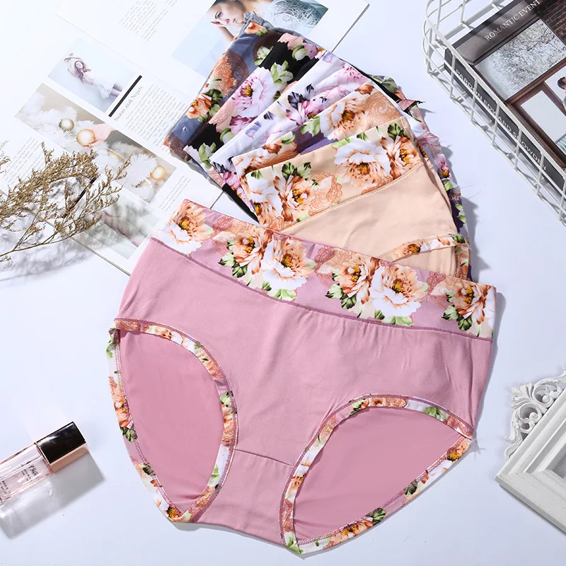 Frauen Unterwäsche Baumwolle sexy Slips neue große Höschen Damen Dessous drucken Höschen 4xl ...