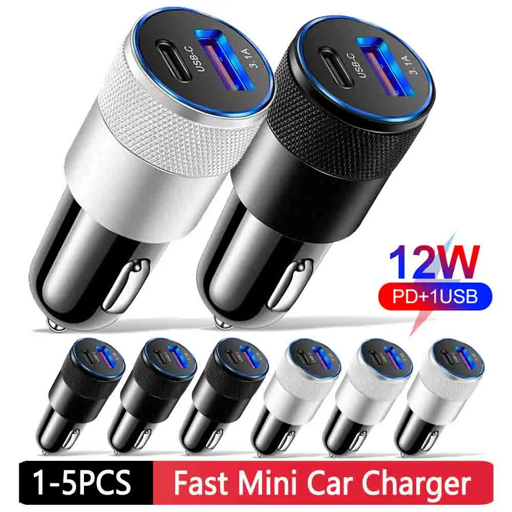 1-5Pcs-3-1A-15W-PD-Charging-Adapter-Socket-USB-C-Car-Charger-Car ...