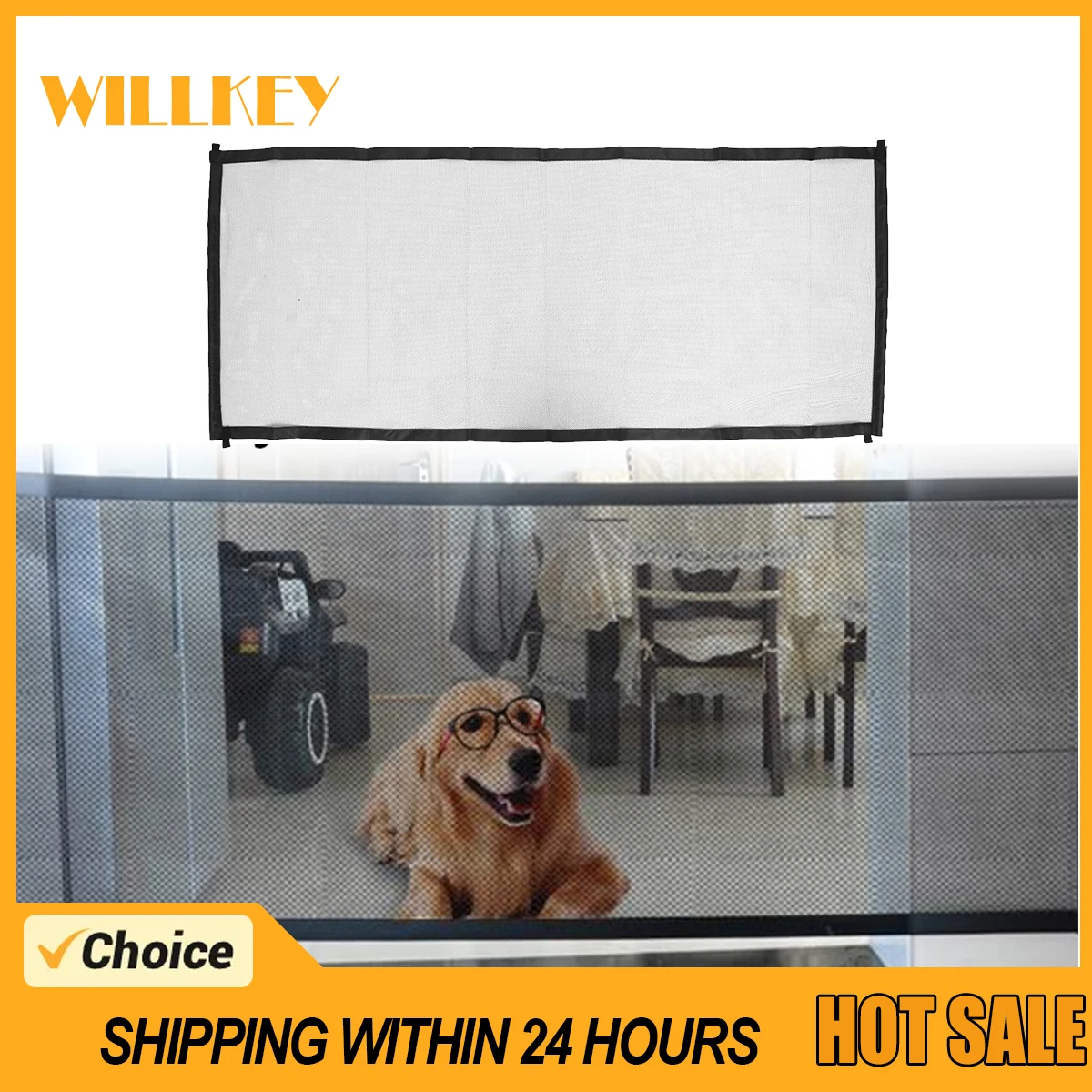 Pet-Barrier-Fences-Portable-Folding-Breathable-Mesh-Child-Safety-Gate ...