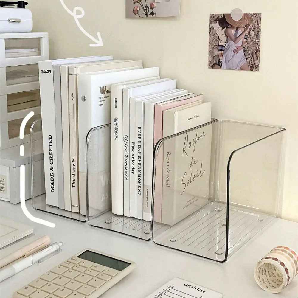 Portable-Acrylic-Book-Stand-Transparent-Free-Combination-Bookshelf-U ...