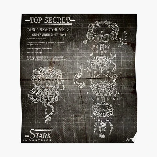 Tony Stark Arc Reactor Blueprints