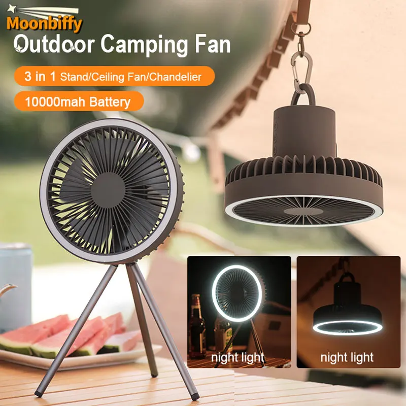 휴대용 캠핑 팬 충전식 다기능 미니 팬 Usb 야외 캠핑 천장 팬 Led 라이트 삼각대 스탠드 데스크탑 팬 Aliexpress
