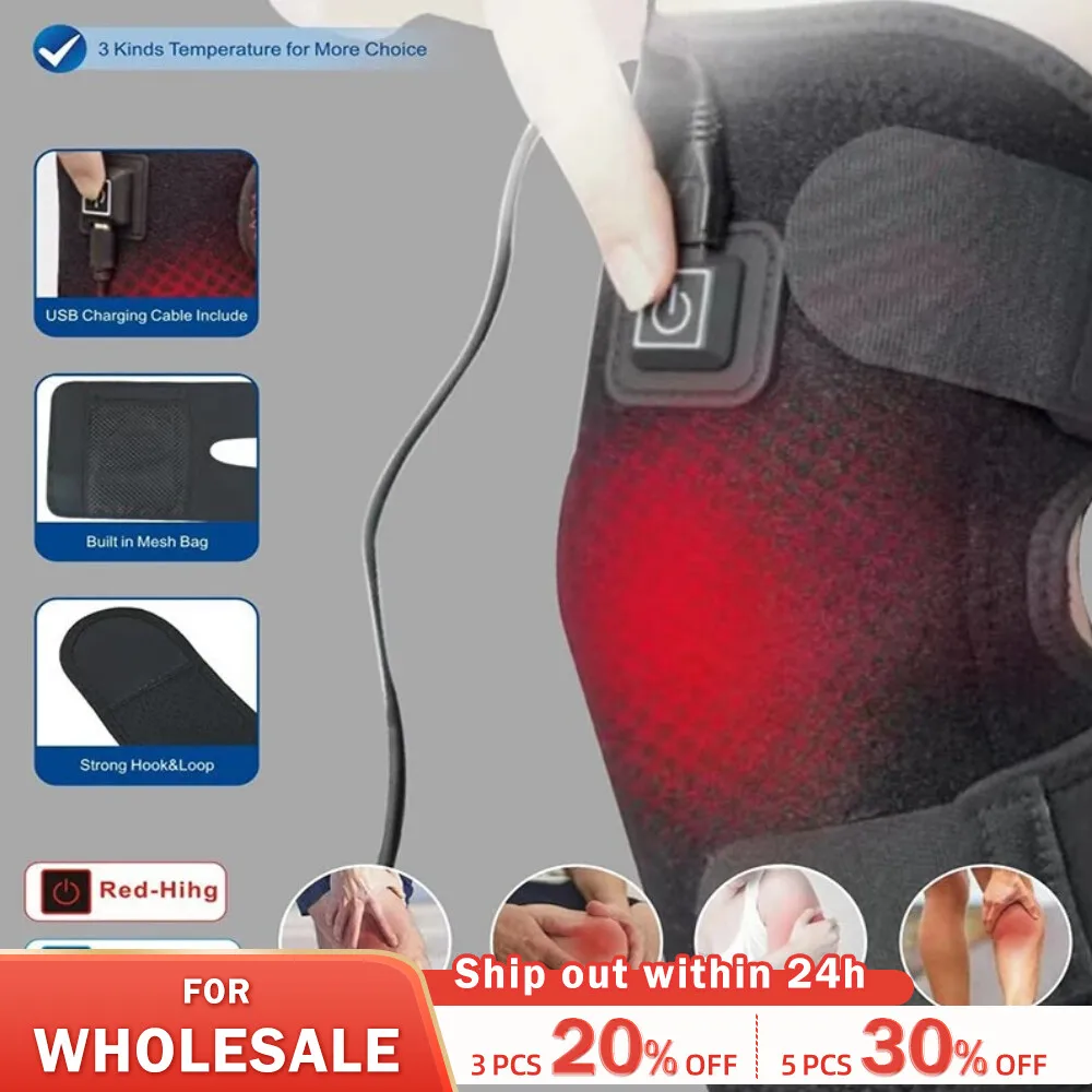 Electric-Knee-Heating-Pad-USB-Heated-Knee-Brace-Support-for-Arthritis ...