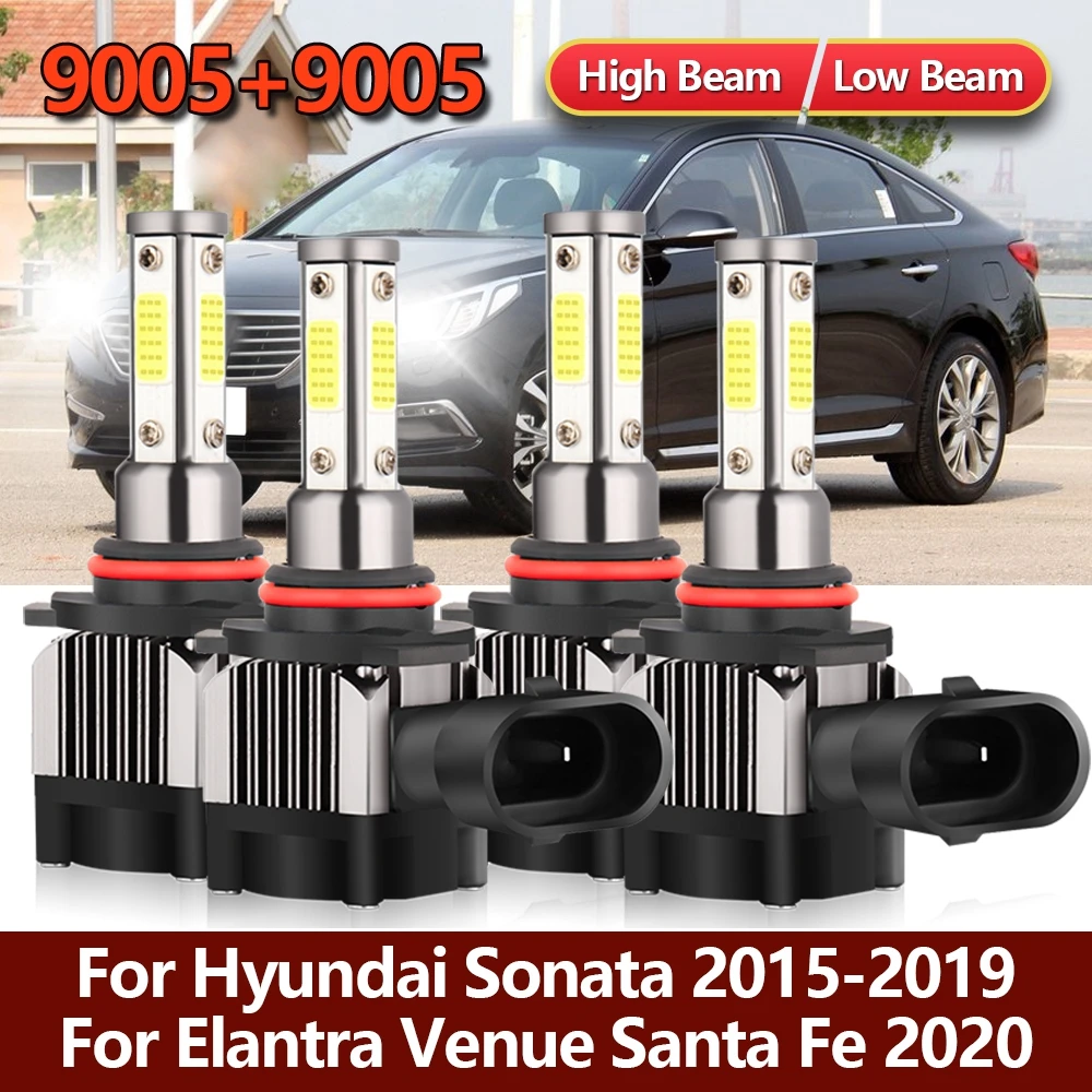 4x-LED-Headlight-Bulbs-9005-HB3-High-Low-Combo-Kit-Four-sides-Lamps-For ...