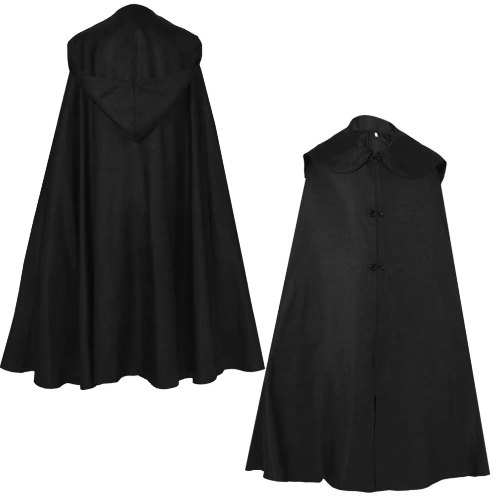 Unisex-Gothic-Medieval-Hooded-Robe-Halloween-Adult-Monk-Cloak-Buttons ...