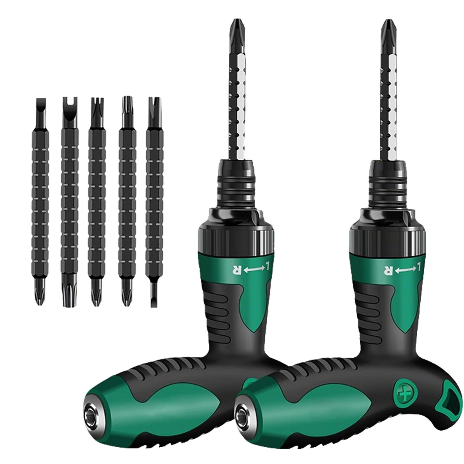 2/7 PCS Ratchet Screwdriver Set Adjustable Telescopic Ratchet Repair ...