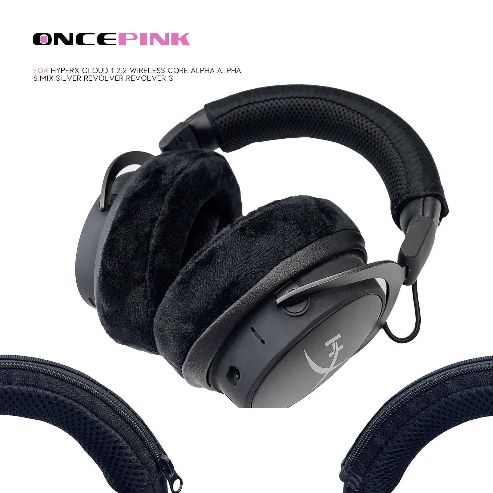 Universal-Full-Closure-Headphone-Headband-Cover-Zipper-for-HyperX-Cloud ...