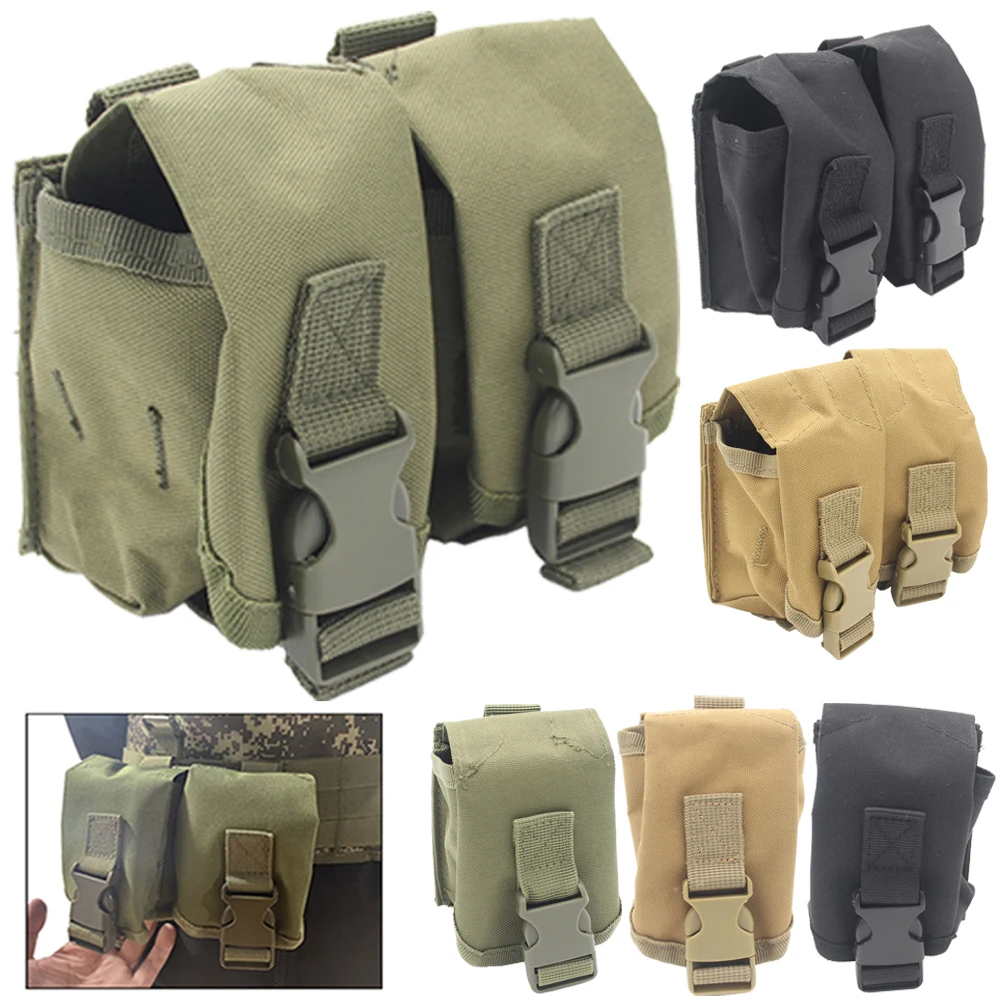 Tactical Molle Grenade Pouch Single Double Frag Grenade Pouch Quick ...
