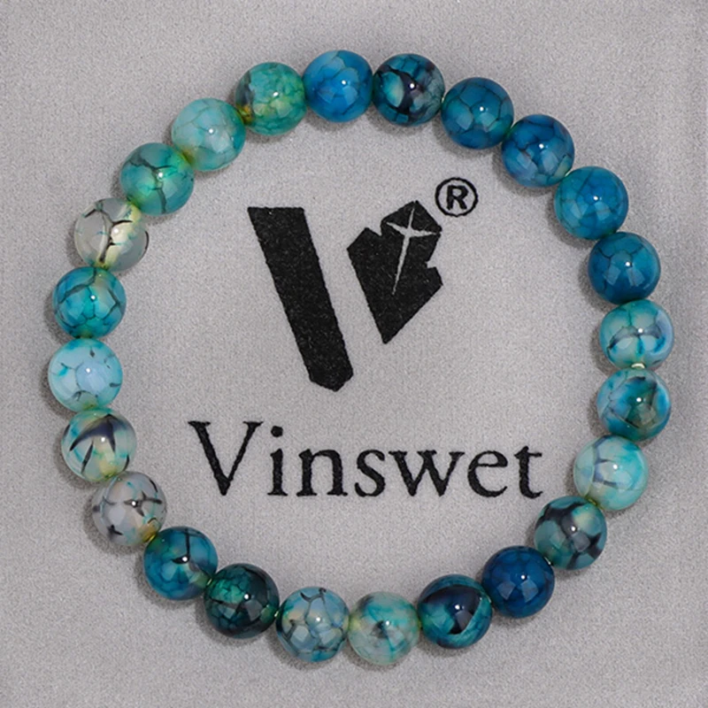 Pulsera-de-cuentas-de-gatas-de-venas-de-drag-n-azul-con-bolsa-de ...