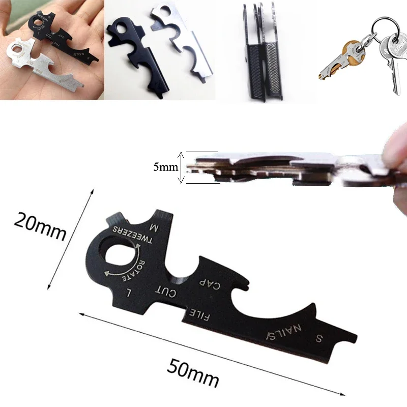 8-In-1-Key-Ring-Keychain-Multifunction-Carabiner-Gear-Clip-Pocket ...