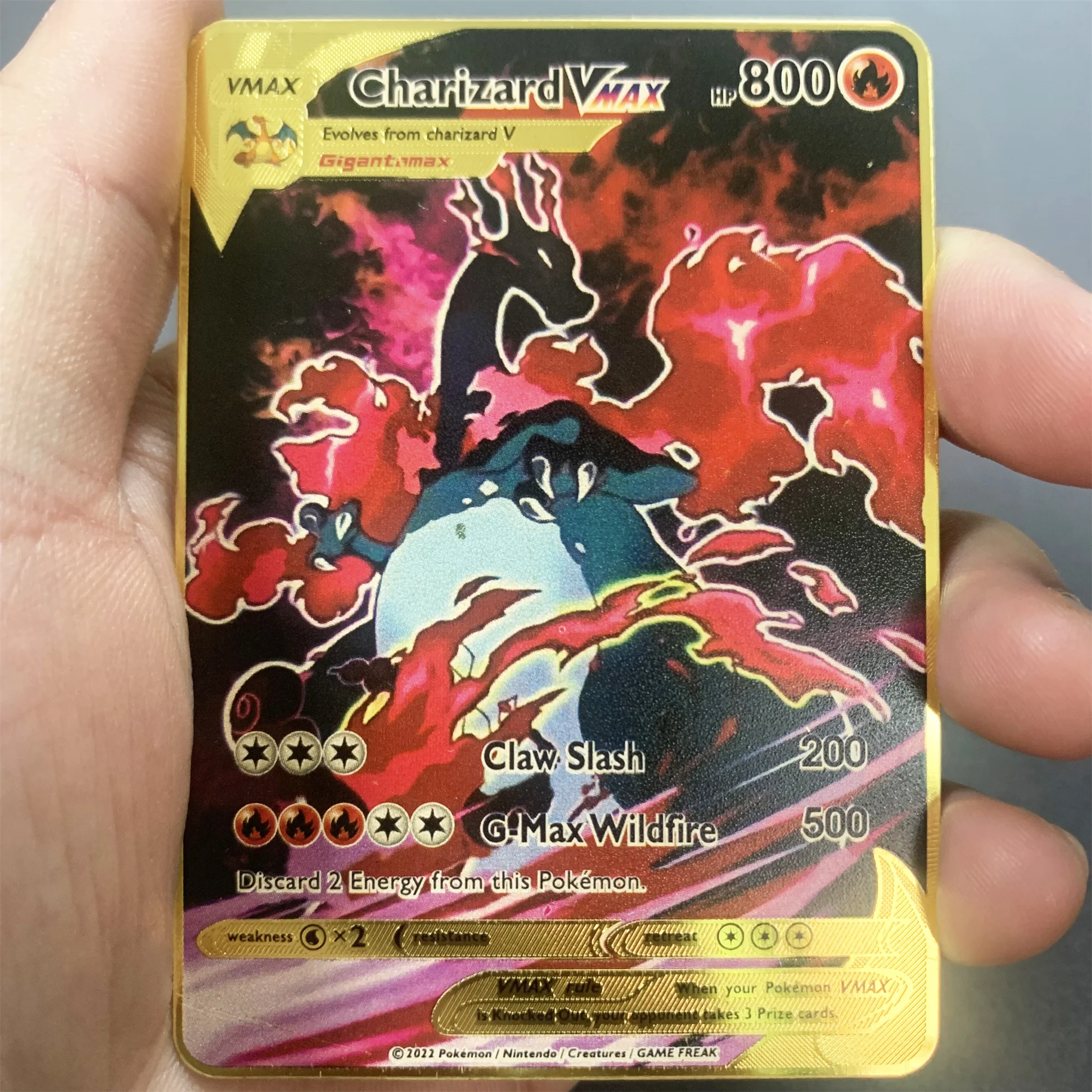 10000 Point Arceus Vmax Metal Cards Diy Card Pikachu Charizard Gold ...