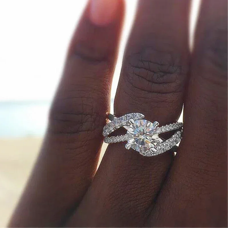 Exquisite-Women-Rings-Silver-Color-Luxury-Paved-Sparkling-CZ ...