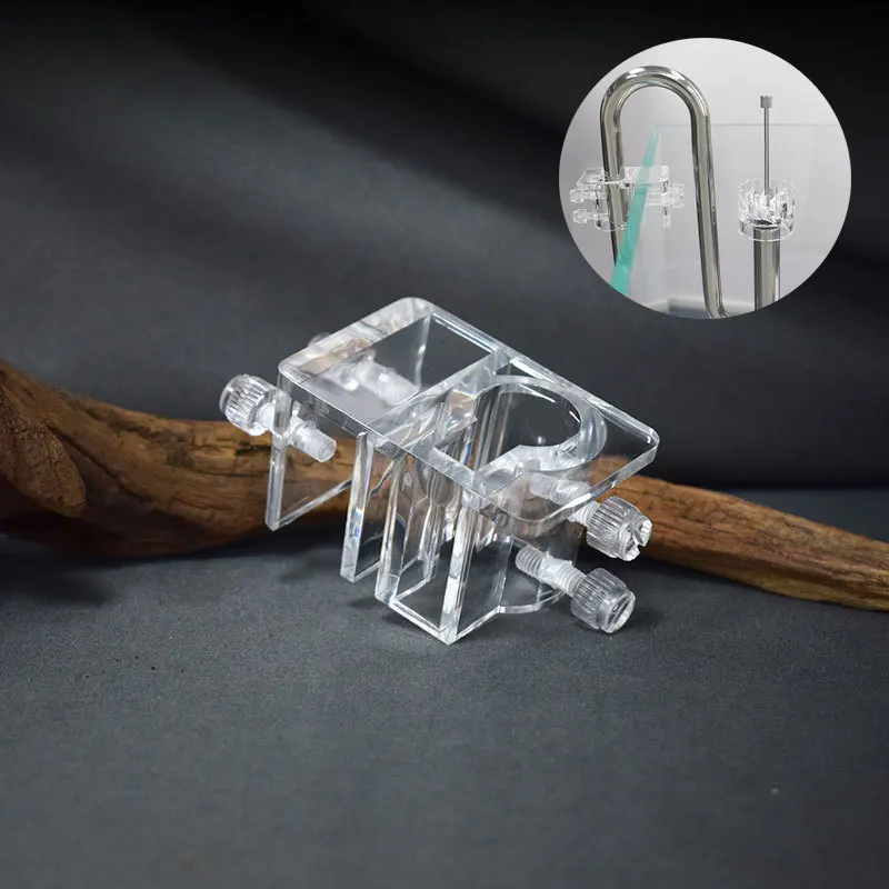 Aquarium-Acrylic-Water-Pipe-Clamps-Fish-Tank-Stainless-Steel-Pipe-Inlet ...