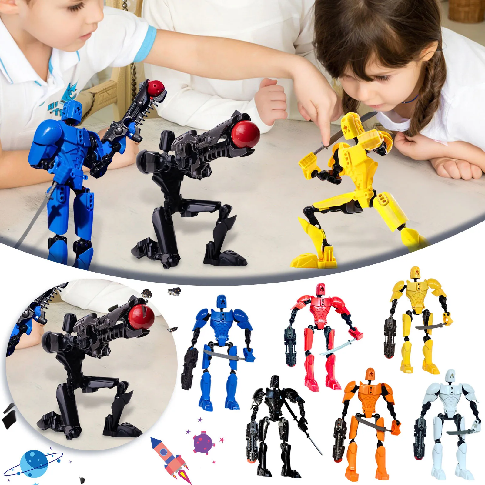 Lucky-13-Action-Figure-Toys-DIY-Gift-3D-Printing-Movable-Robot-Figura ...
