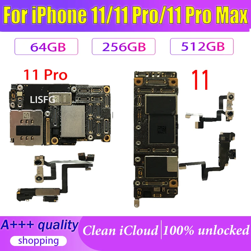 100-Working-For-iPhone-11-11-Pro-Max-Mainboard-Original-Unlocked-Logic ...