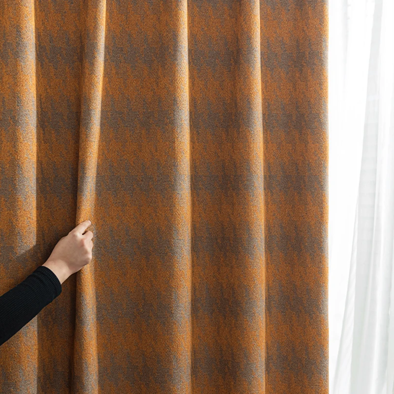 Houndstooth-Curtain-Luxury-Art-Living-Room-Curtains-Balcony-Full ...