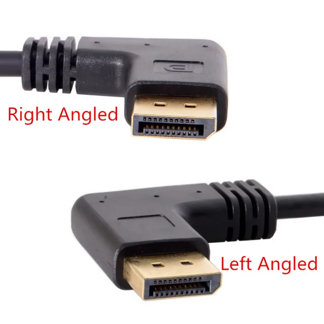 90 Degree Angle Elbow DisplayPort Panel Mount Extension Cable Adapter ...