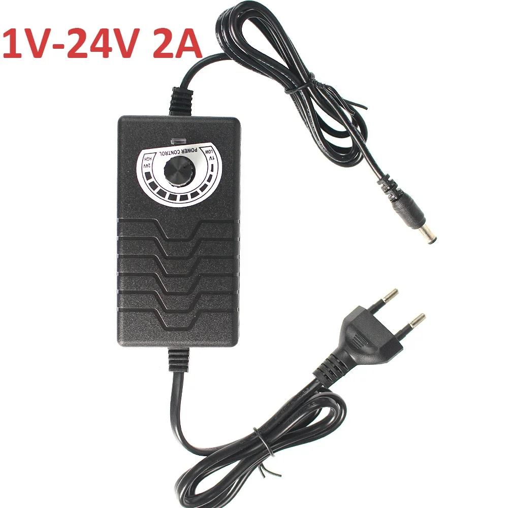 Adjustable Power Supply Converter DC 3V 5V 9V 12V 24V 36V 2A 220V EU To ...