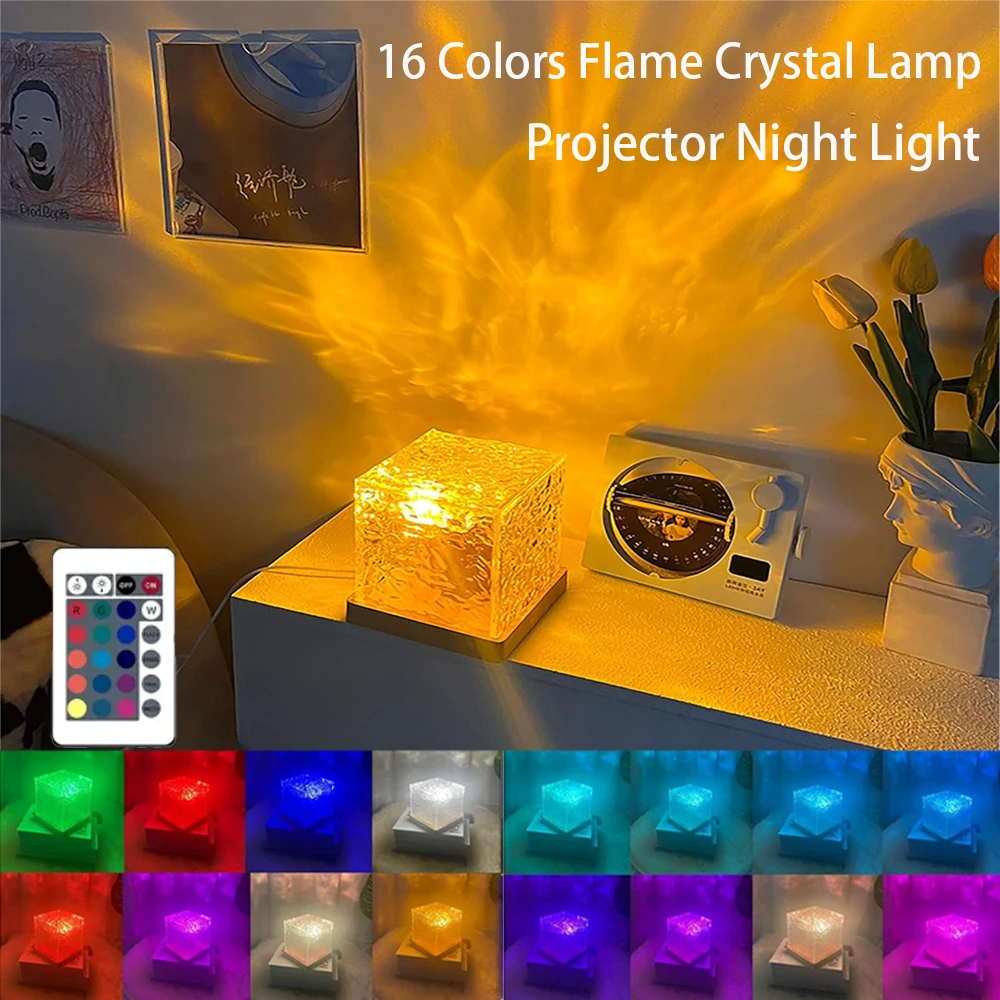 Dynamic-Rotating-Water-Ripple-Projector-3-16-Colors-Night-Light-Flame ...