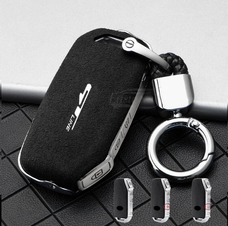 Car Suede Key Holder Case Cover For Kia Seltos Sportage R Stinger ...