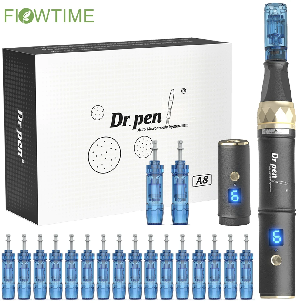 Dr.pen A8 With 22pcs Needles Cartridges Microneedling Mts Treatment ...