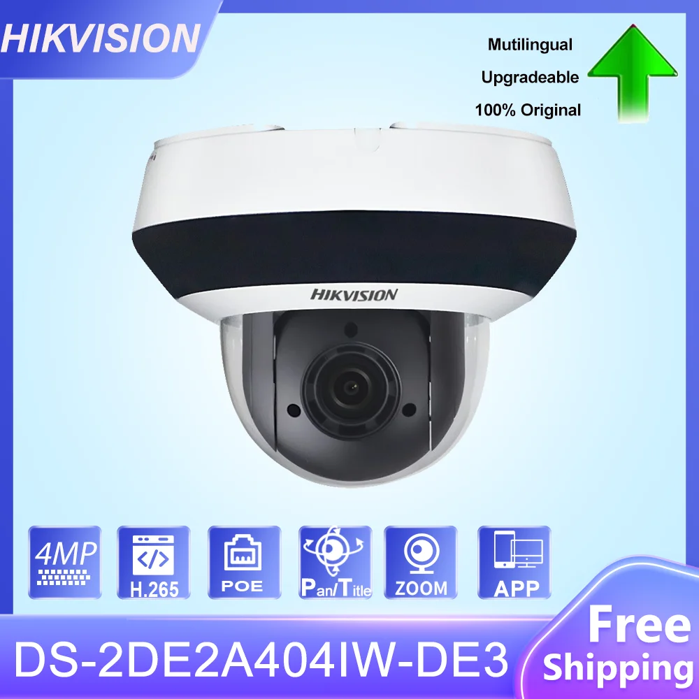 Hikvision Ptz Ip Camera Ds-2de2a404iw-de3 4mp 4x Zoom Network Poe H.265 ...
