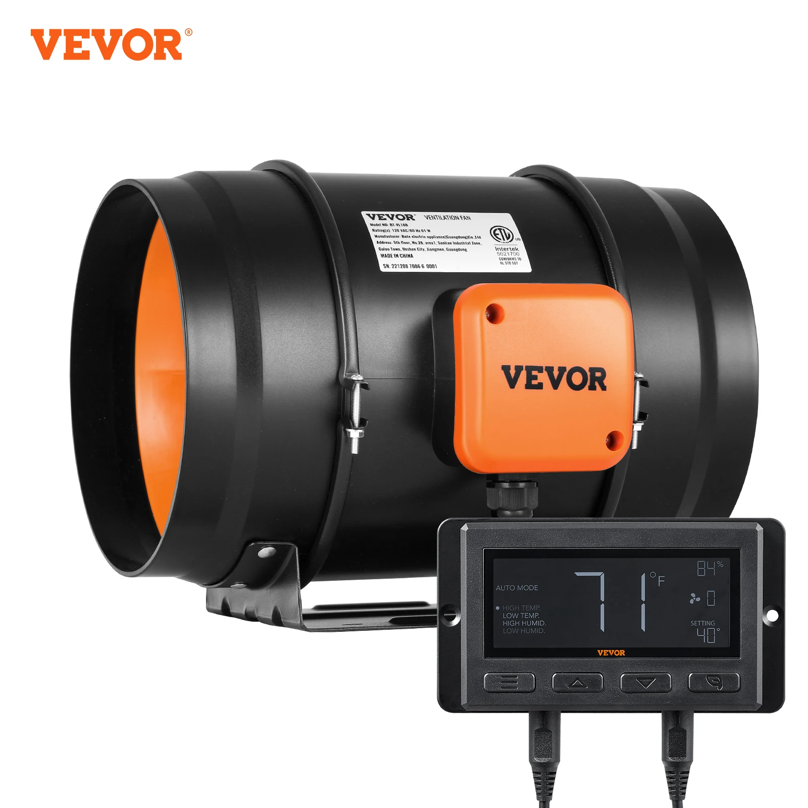 VEVOR-Ventilateur-d-Extraction-Extracteur-d-Air-200-mm-HVAC-EC-Vitesse ...