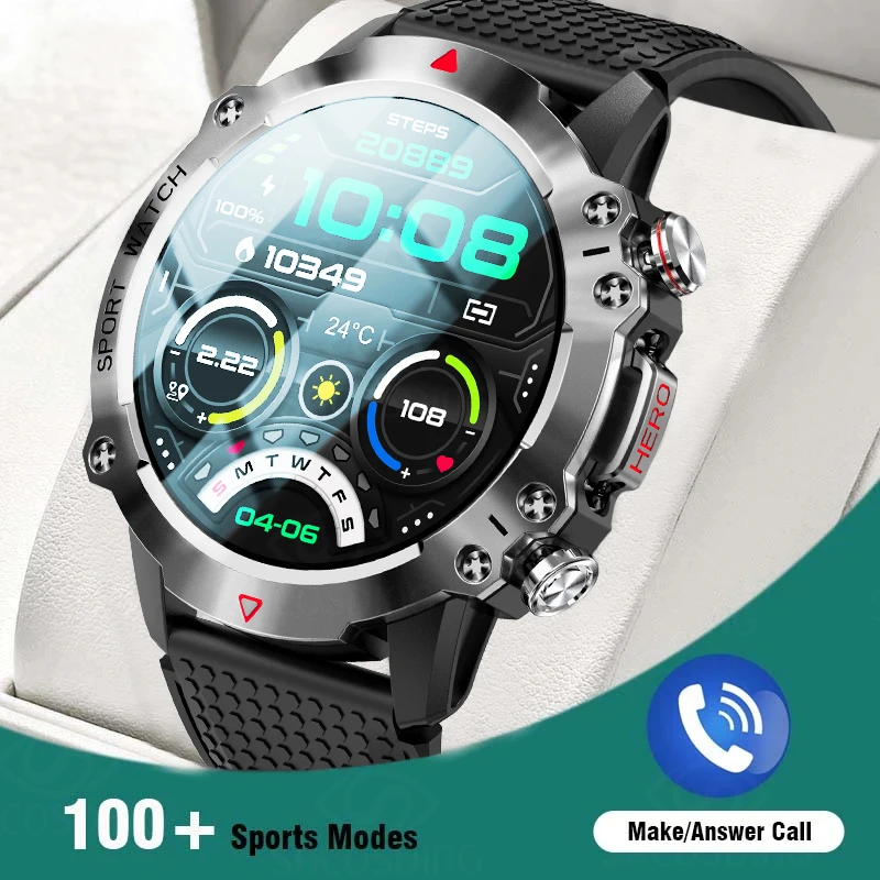 SACOSDING Men's Smart Watch Custom Dial 450mAh Battery Waterproof 1.39 ...