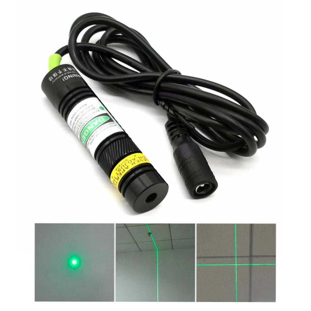 Adjustable 515nm Green Laser Diode Module 10mw 30mw 12V Power Adapter ...